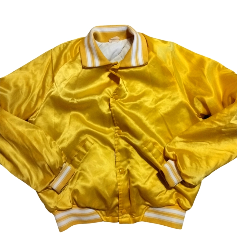 1980 Vintage Golden Yellow Bomber Baseball Unisex Jac… - Gem